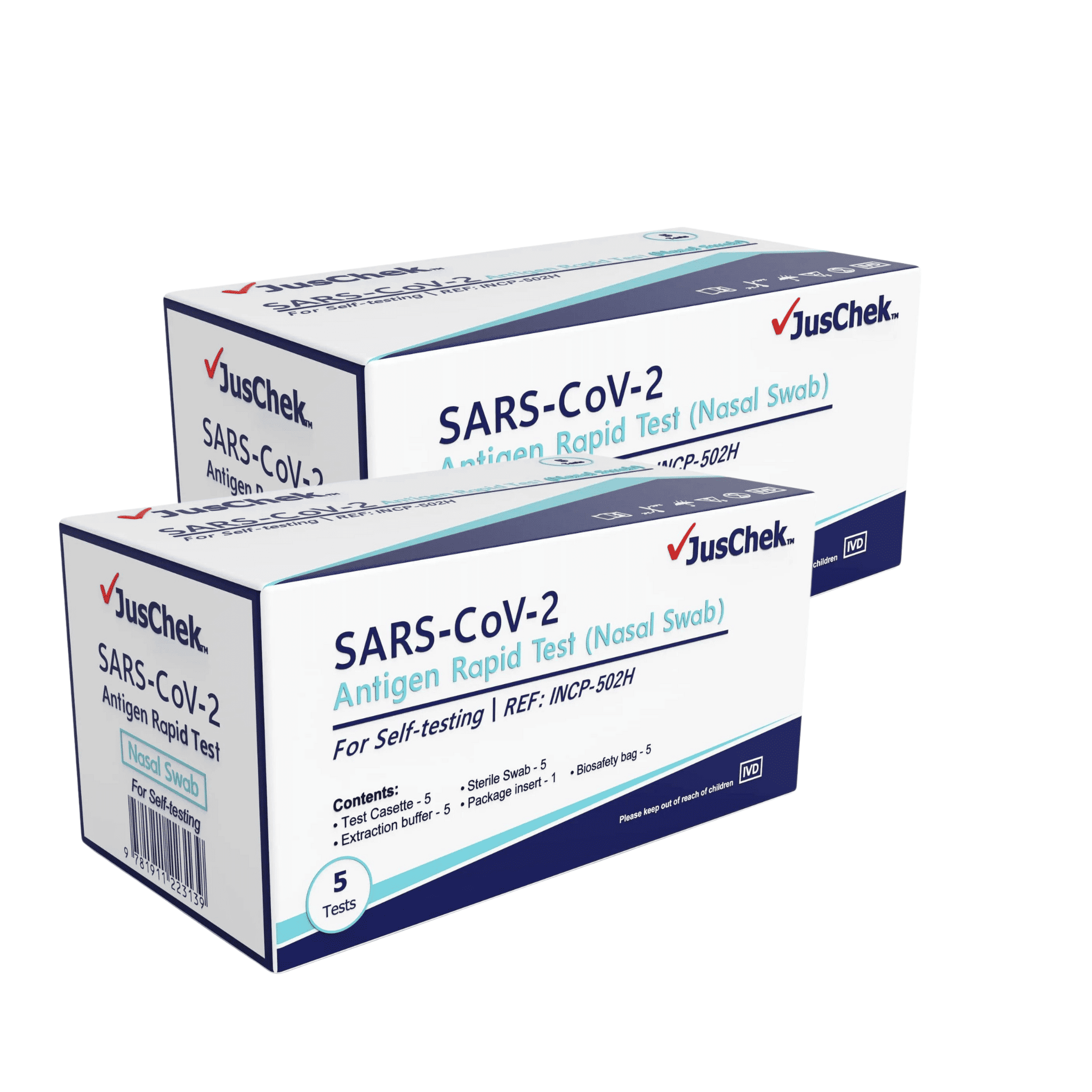 JusChek COVID-19 Rapid Antigen Test (Nasal Swab) - Box of 5 – Aussie ...