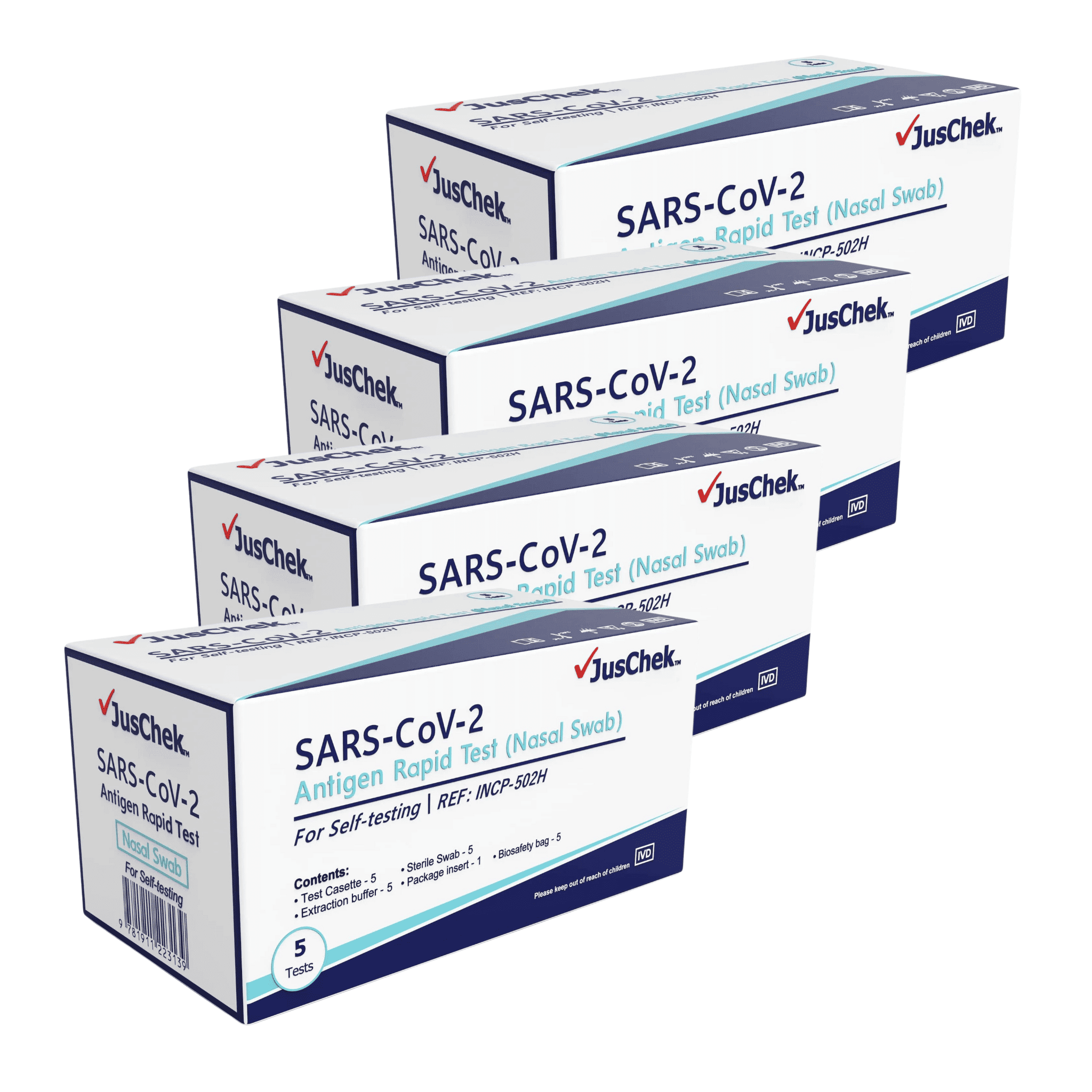 JusChek COVID-19 Rapid Antigen Test (Nasal Swab) - Box of 5 – Aussie ...