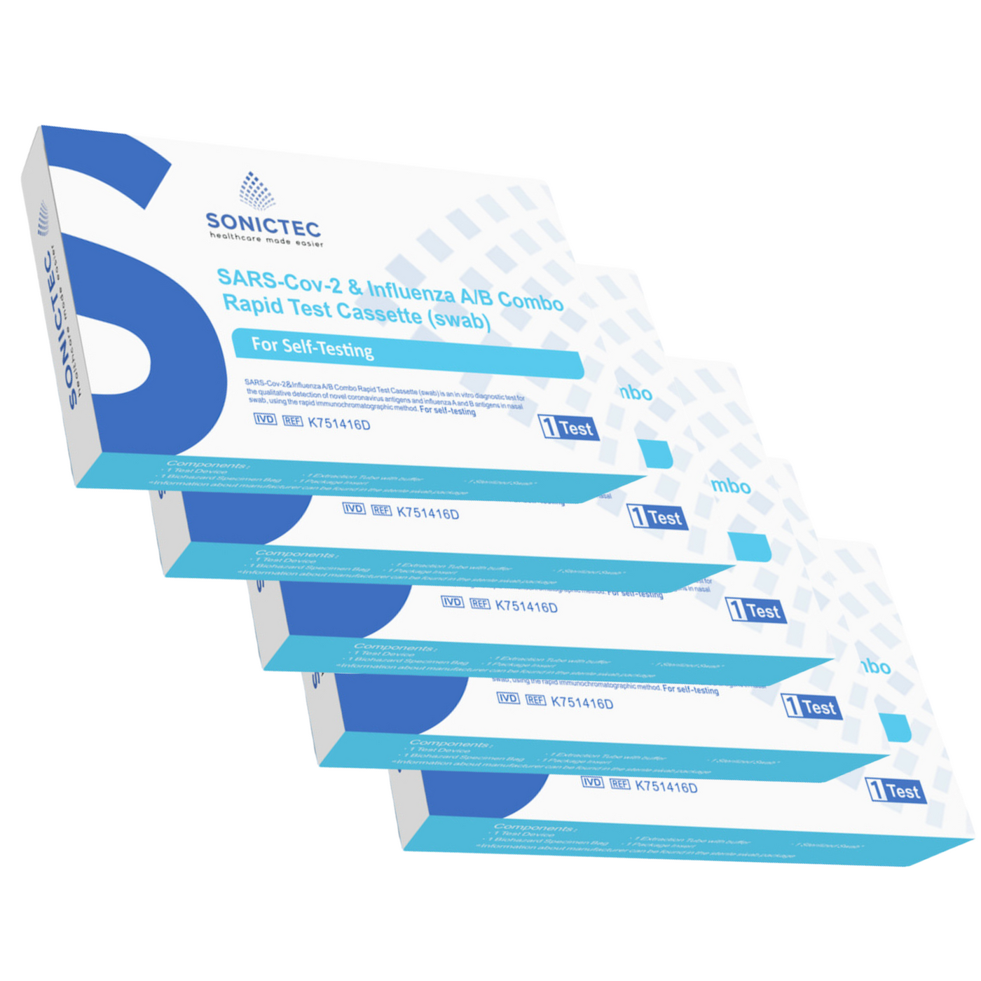 Sonictec Influenza A/B & COVID-19 Combo Rapid Test (Nasal Swab ...
