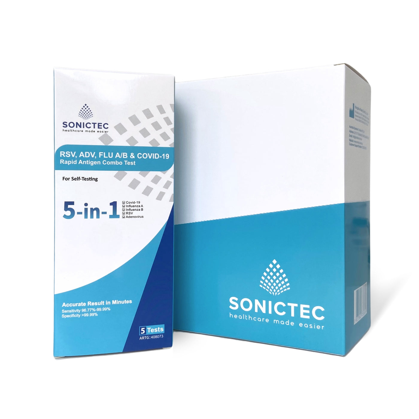 Sonictec 5-in-1 Rapid Test (AdV, RSV, Flu A/B & COVID) – Aussie Pharma ...