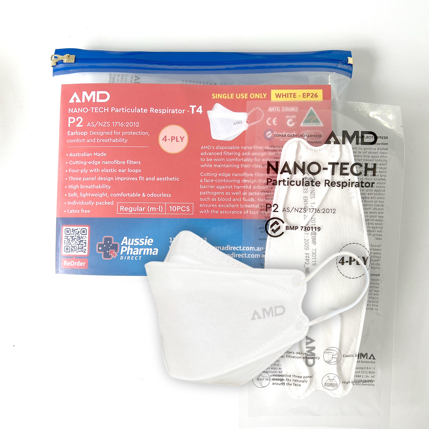 Australian-Made Nano-Tech AMD P2 Respirator Mask - Earloop – Aussie ...